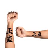 Simple Word Tattoo, ‘Integrity’ In Japanese Kanji Symbol For Your Neck ...