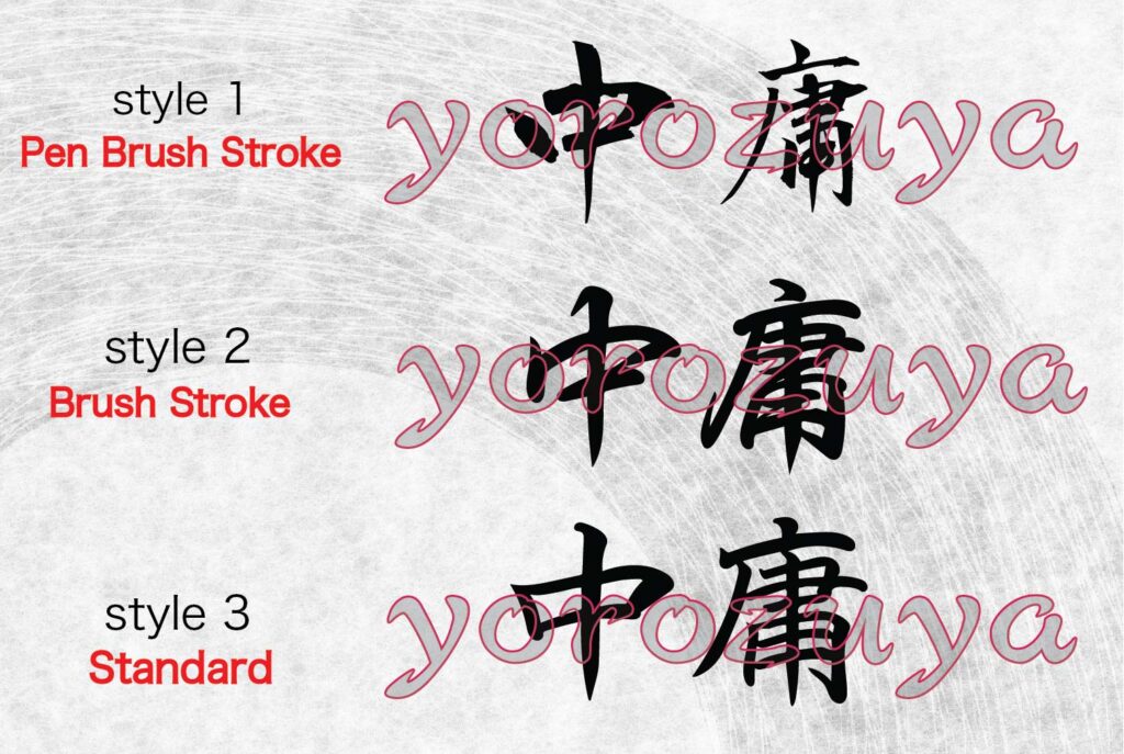 Japanese Writing Tattoo Idea ‘Moderation/Balance’ In Kanji Symbols ...